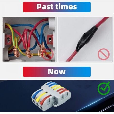 Terminales de conexión, 6 piezas, conector eléctrico rápido, conectores ...