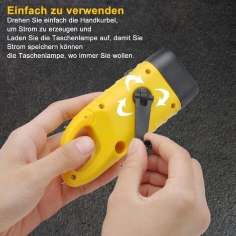 Linterna de manivela (paquete de 2), linterna LED solar (paquete de 2 ...