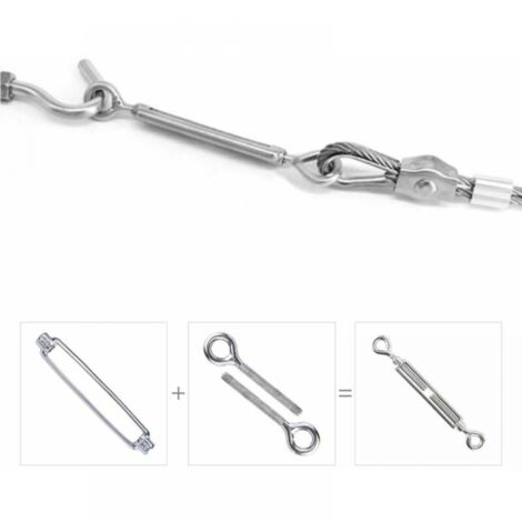 6 piezas M8 ajustables de acero inoxidable 304, tensores de cable y ...