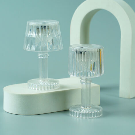 Mini-Tischlampe aus Twill, transparent, klein, 8,5 cm x 4 cm