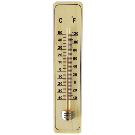 Termometro tradizionale in legno per misurare la temperatura ambiente ...