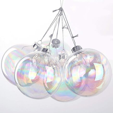 10 palline di Natale trasparenti, palline colorate riempibili, per ...