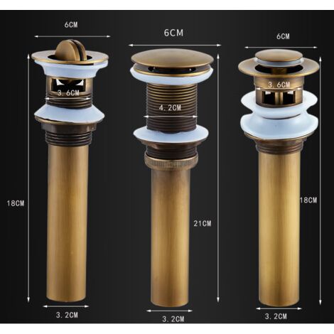 Scarico a ribalta per lavabo antico europeo in vetro, scarico per ...