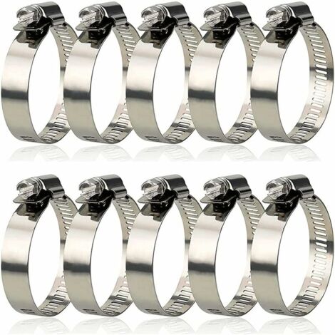 Abrazadera de manguera, 10 piezas Abrazadera de manguera ajustable 27-51 mm, Abrazadera de ...