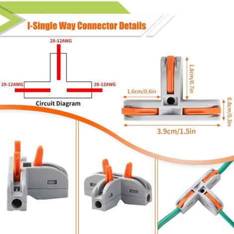 Conectores de cable de palanca, 25 piezas de conectores de terminal ...