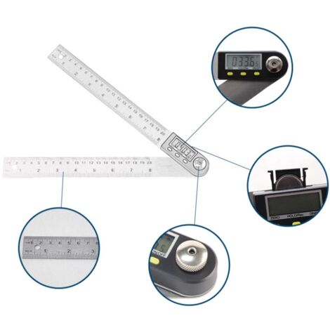 Transportador de ángulos digital de 200 mm y 360°