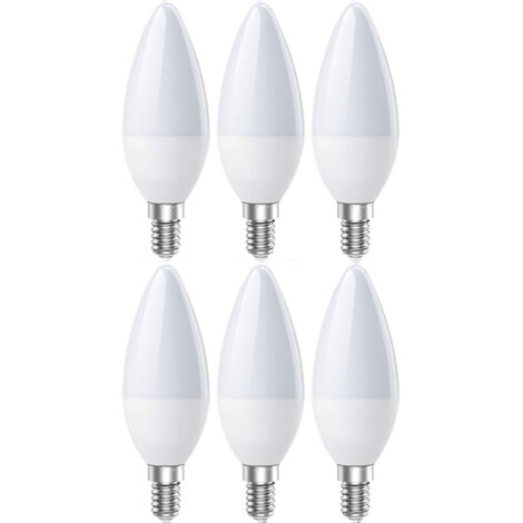 Bombillas LED E14, bombilla LED tipo vela E14, luz blanca fría 6500 K ...