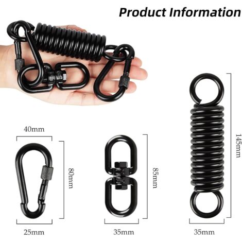 CSPARKV Resorte oscilante para silla colgante, silla colgante con 2 ...