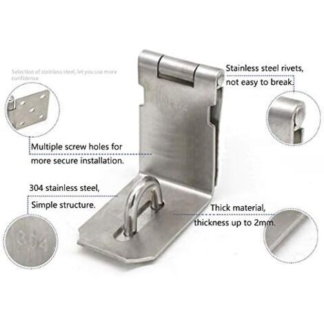 CSPARKV - Pestillo de puerta de acero inoxidable de 5 pulgadas, 2 ...