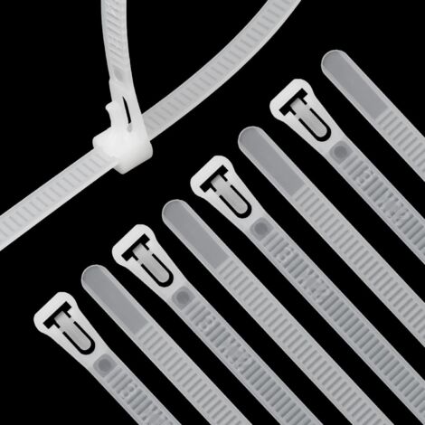 100 bridas de plástico reutilizables blancas de 400 mm x 7,6 mm, de ...