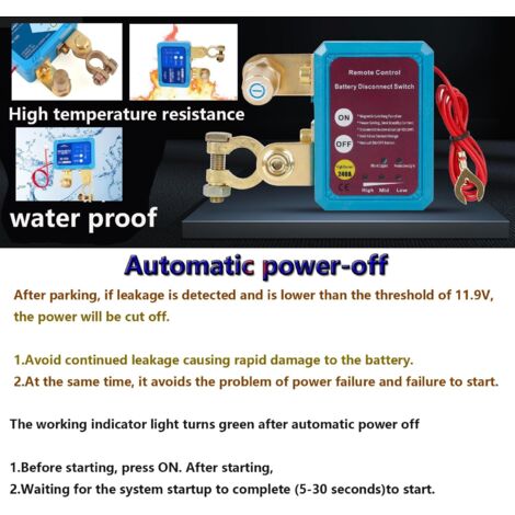 Wireless Remote Control Battery Circuit Breaker 12V 240A Auto Kill ...