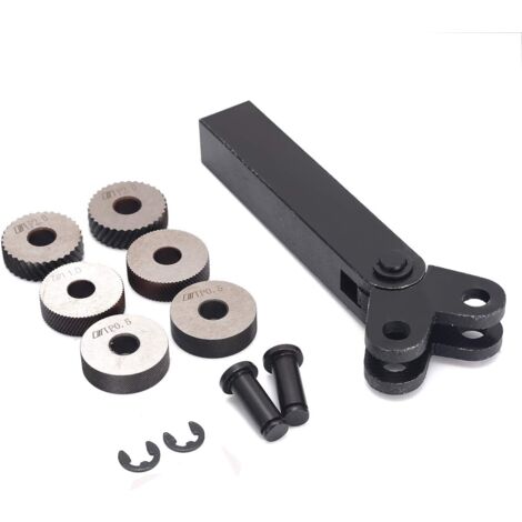 7 Pcs Steel Double Wheel Knurling Tools with Linear Diagonal Knurl ...