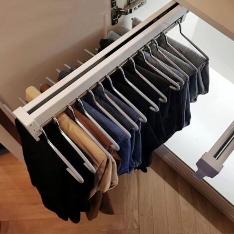 Extendable clothes rail with hanger extension, adjustable telescopic ...