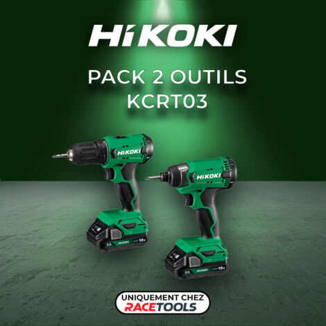 Pack 2 outils HIKOKI Perceuse + visseuse à choc 18V KCRT03 (DS18DA ...