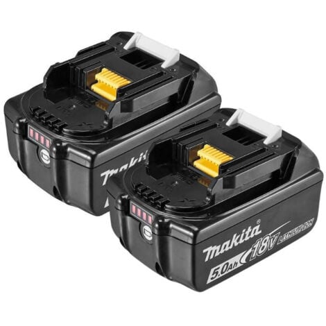 Pack 2 Batteries MAKITA BL1850B Li-ion 18 V / 5 Ah (témoin de charge intégré)