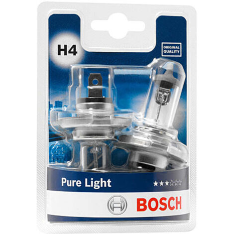 Pack de 2 Ampoules BOSCH 1987301410 H4 Plus 200 Pure Light 12V 60/55W