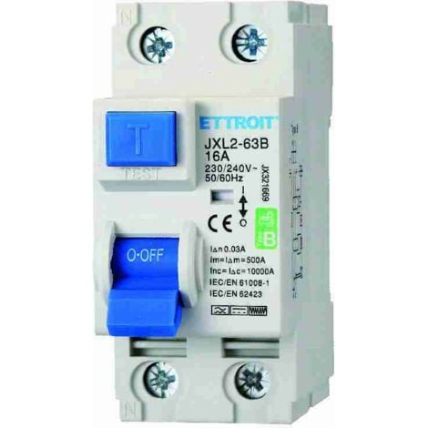 Magnetotermico Differenziale Puro 2P 16A 30mA CURVA B 6KA AC/DC 220V