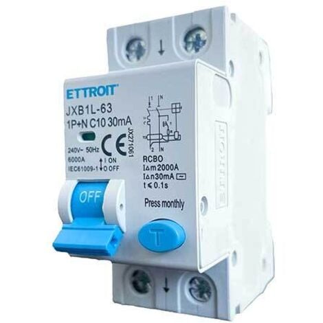 Interruttore Magnetotermico Differenziale 1P+N 10A 6KA 30mA 220V
