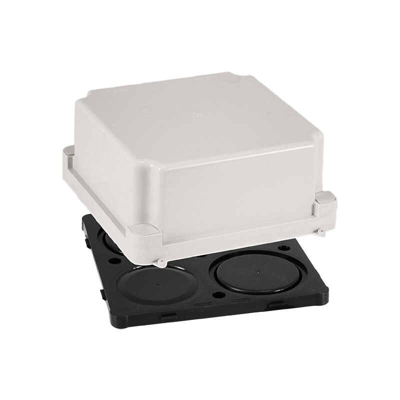 Komplette Verteilerdose mit bündigem Deckel - 150x150x70mm 650° - Grau