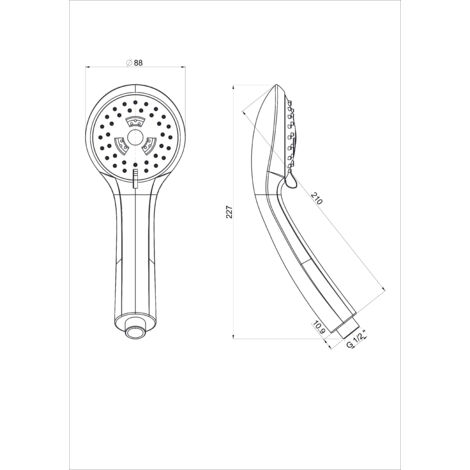 Handbrause Eco dreistrahlig, Durchmesser 90 mm Anti-Kalk