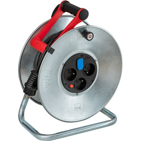 Kabelaufroller Silver Brico-250 mit 2 USB-Anschlüssen und 3 Steckdosen ...