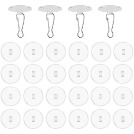 Sollbry 30 Pack Adhesive Ceiling Hooks, Adhesive Wall Hooks with Metal ...