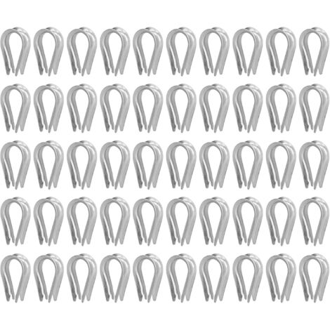Sollbry 50Pcs Stainless Steel Cable Thimble Cable Rigging Tools Rigging ...