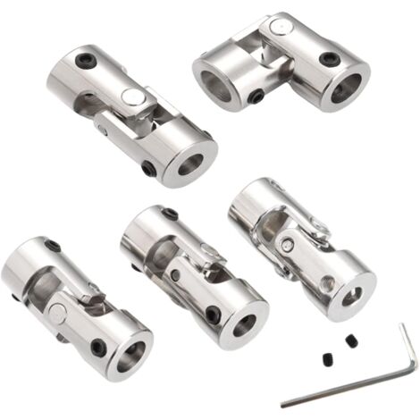 Sollbry 5Pcs Metal Shaft Coupling, Motor Connector Universal Joint ...