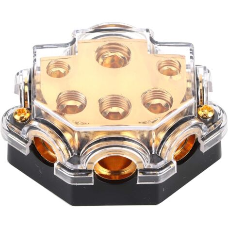 Sollbry Ground Cable Splitter Block, 1 in 5 Way Power Distribution ...