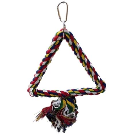 Sollbry Bird Triangle Rope Swing Colorful Perch Chew Toy for Parrots ...
