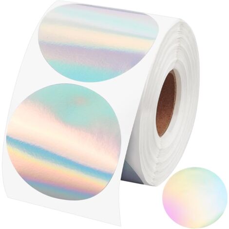 Sollbry 150Pcs Holographic Circular Thermal Sticker 5cm Self-Adhesive ...