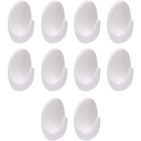 Sollbry 10 Pack Oval Plastic Wall Hooks Multi-Purpose Hanger for ...