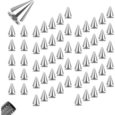 Sollbry 100Pcs 7x10mm Metal Decorative Rivets Punk Spikes Cones Rivets ...