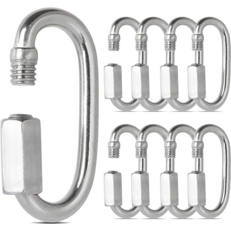 Sollbry 16PCS M4 Stainless Steel Quick Link 304 D Shape Locking ...