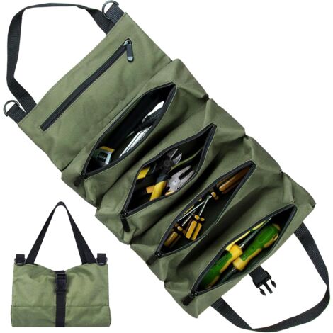 Sollbry Canvas Roll Up Tool Bag,Multi-Function Canvas Tool Roll Tool ...