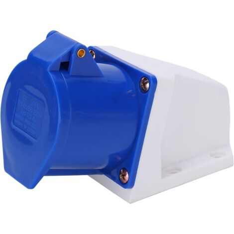Sollbry Blue industrial socket, angled surface mount socket, waterproof ...