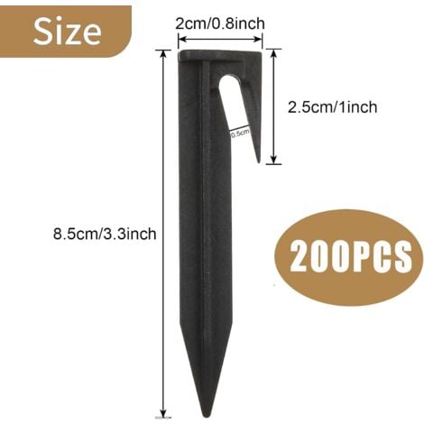Sollbry Pack of 200 Perimeter Wire Fixing Pegs, Robot Lawn Mower Wire ...