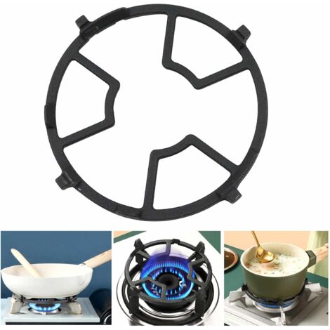 Sollbry Gas Stove Top Support Ring - 17.5cm Round Cast Iron Pan Shelf ...
