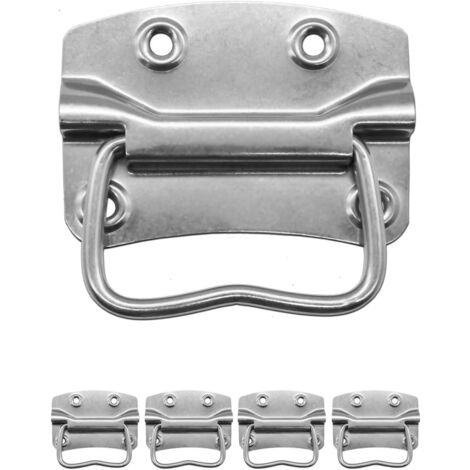 Sollbry Set of 4 Solid Metal Folding Handles for Crates - Stainless ...