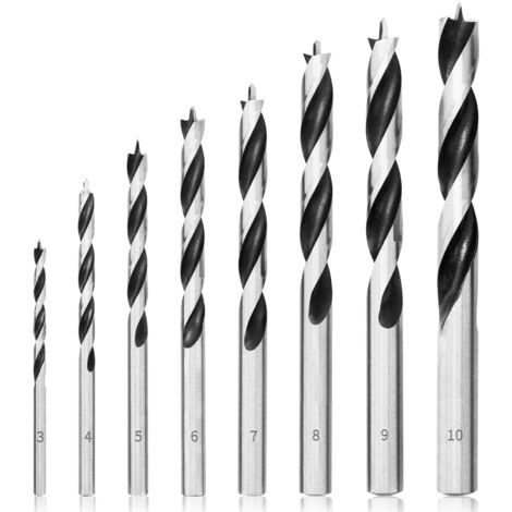 Sollbry Wood Drill Bit Set 3mm-10mm 8Pcs Professional Woodworking Twist ...