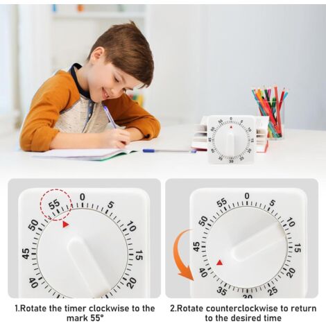 Sollbry Pack Mechanical Kitchen Timers - 60 Minute Visual Timer - 60 Minute Visual Timer ...