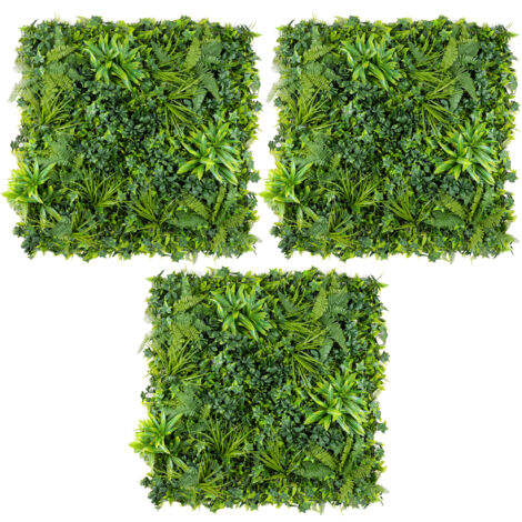 Artificial Evergreen Living Wall Panels - 3 Pack