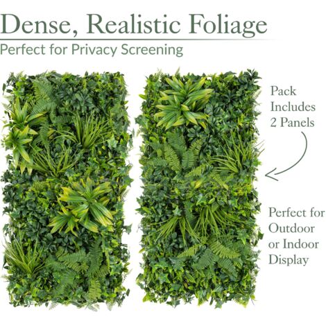 Artificial Evergreen Living Wall Panels - 2 Pack