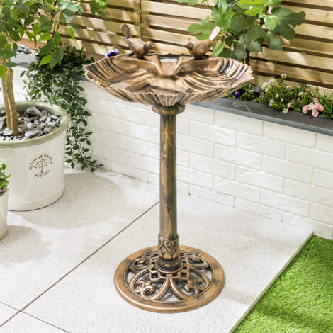 Clam Shell Bird Bath - Bronze