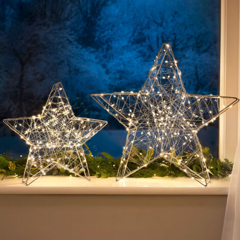 Light Up Star Decoration (Pair)