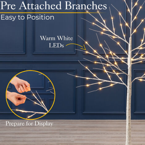 White LED Birch Tree - 5ft