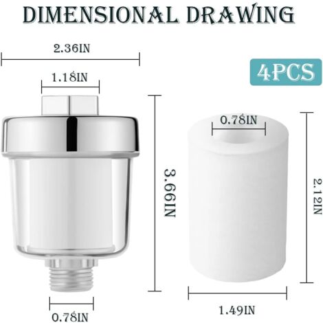 Duschfilter, Duschfilter, Duschkopf-Wasserfilter mit 5 Filterelementen ...