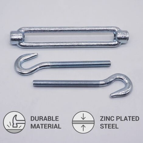 4er-Pack M6 verstellbarer Kabelspanner mit Haken und Haken ...