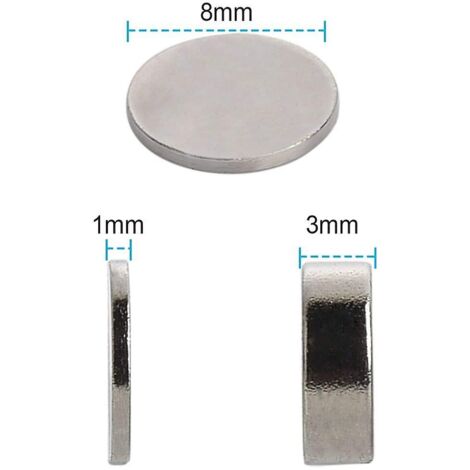 50 Stück starker Neodym-Magnet N42 8 x 1 mm runde Scheiben Supermagnete