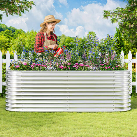 Jardineras 240x80x80 cm Bealife para Jardín Hortícola en Acero Elevada ...